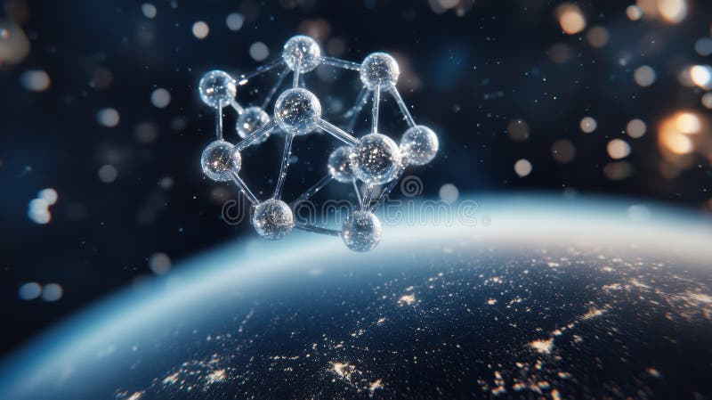 A Surreal Depiction of Interconnected Spheres Gracefully Hovering Above ...