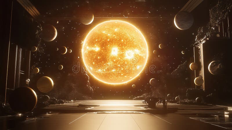 A Surreal Depiction of the Solar System, with Planets and Moons ...