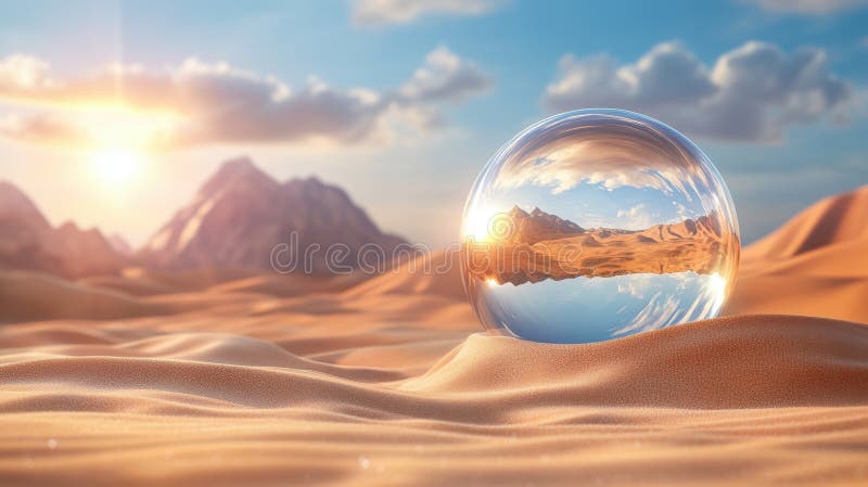 Surreal Desert Landscape, a Surreal Desert Landscape with Chrome Dunes ...