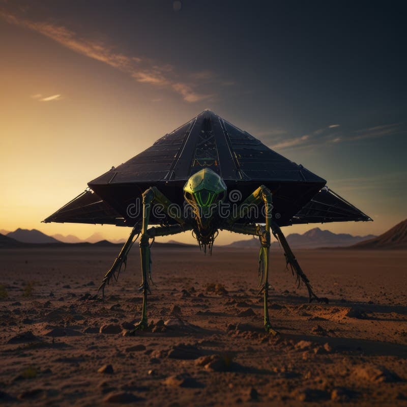 Encounter with the Insectoid Alien Civilizatio Stock Photo - Image of ...