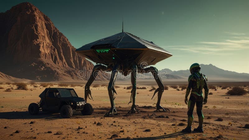 Encounter with the Insectoid Alien Civilizatio Stock Image - Image of ...