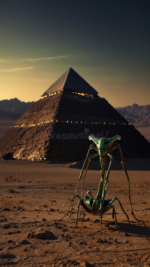 Encounter with the Insectoid Alien Civilizatio Stock Image - Image of ...