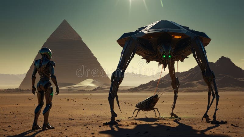 Encounter with the Insectoid Alien Civilizatio Stock Image - Image of ...