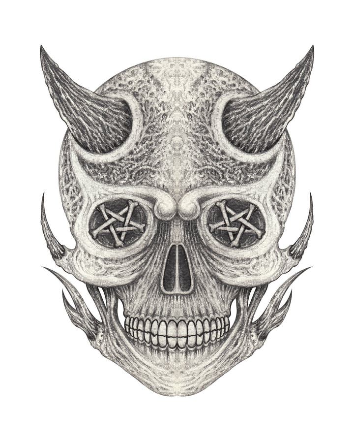Surreal devil skull . stock illustration. Illustration of moustache ...