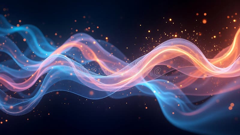 Electric Tides: Waves of Energy Flowing Across a Digital Ocean Stock ...