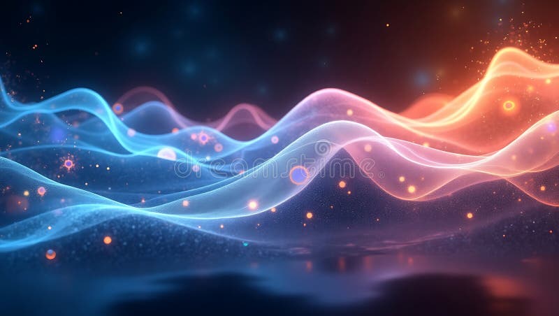 Neon Fog: a Digital Mist Shrouding a Futuristic Cityscape Stock ...