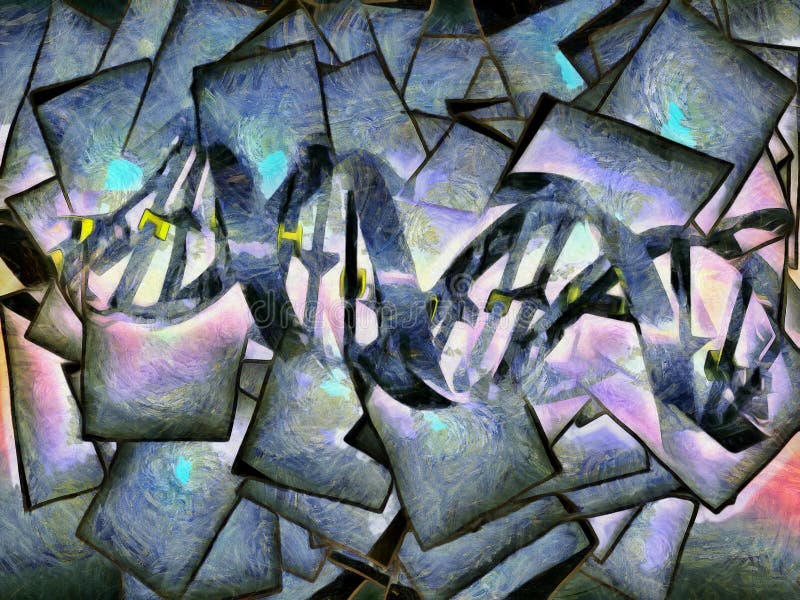 Surreal Digital Art. DNA Chain Stock Illustration - Illustration of ...