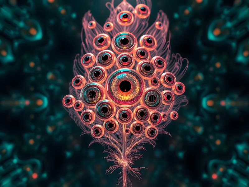 Surreal Digital Art Eyes Feather Abstract Design Psychedelic Artwork ...