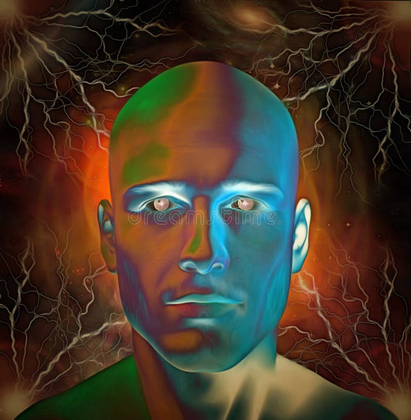 Man With Glowing Blue Eyes