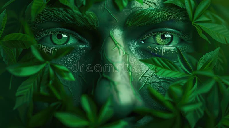 Surreal Digital Artwork of Humanplant Hybrids Stock Illustration ...