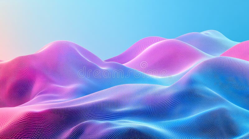 Surreal Digital Data Visualization of Smooth Hills in a Futuristic ...