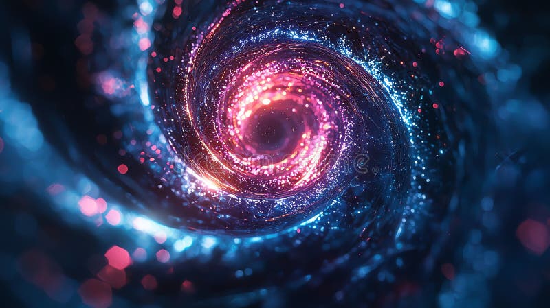 A Surreal Digital Vortex, with Luminous Threads Spiraling into an ...