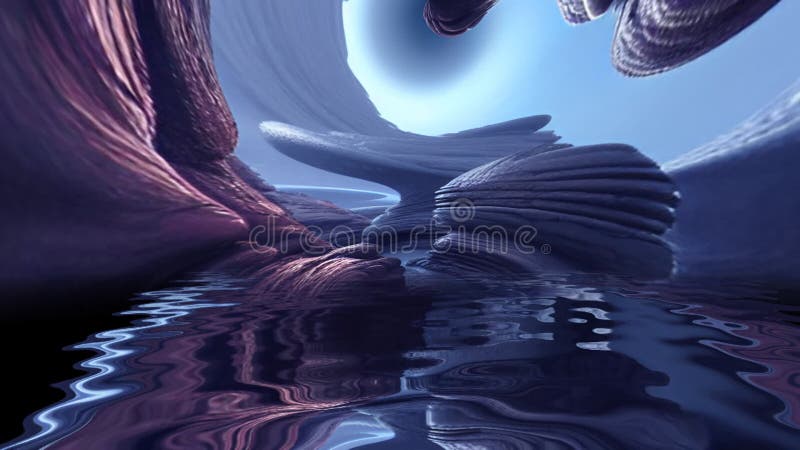 Surreal Distorted Alien Scene Reflected in Water Stock Video - Video of ...