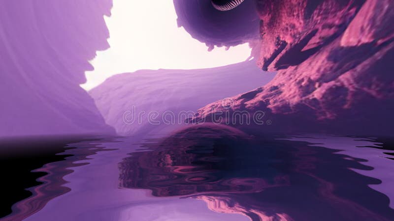 Surreal Distorted Alien Scene Reflected in Water Stock Video - Video of ...