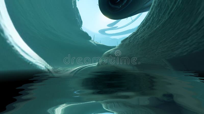Surreal Distorted Alien Scene Reflected in Water Stock Footage - Video ...