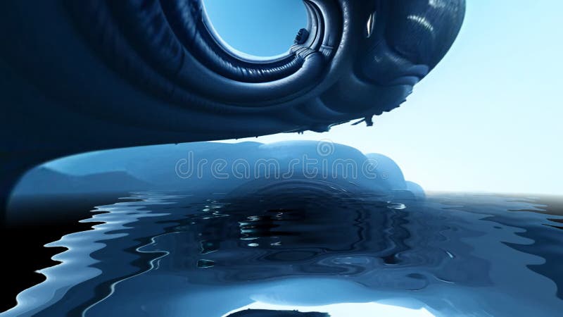 Surreal Distorted Alien Scene Reflected in Water Stock Video - Video of ...