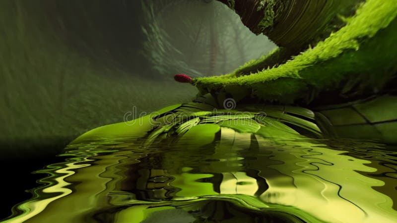 Surreal Distorted Alien Scene Reflected in Water Stock Video - Video of ...