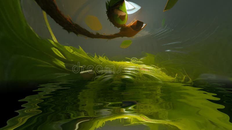 Surreal Distorted Alien Scene Reflected in Water Stock Video - Video of ...