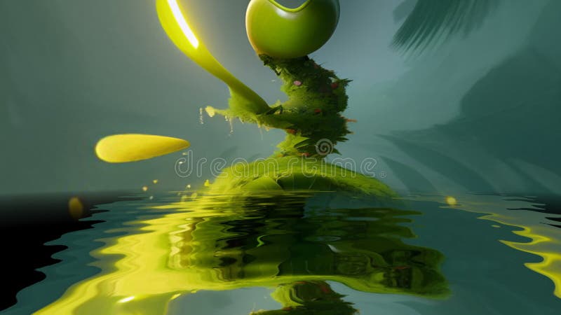 Surreal Distorted Alien Scene Reflected in Water Stock Video - Video of ...