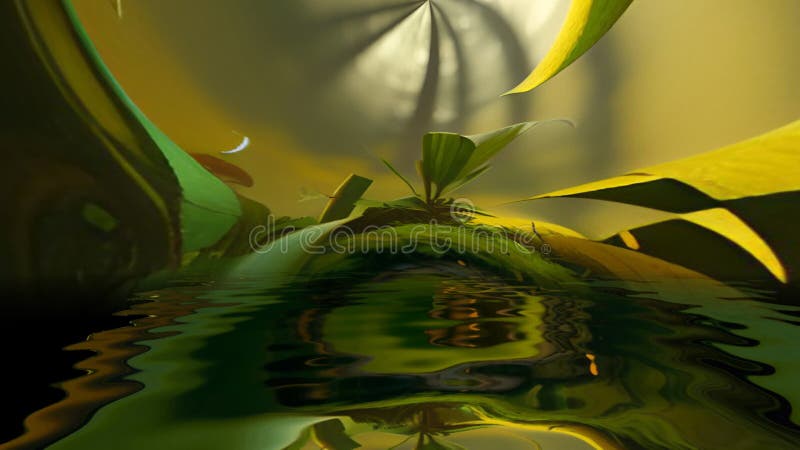Surreal Distorted Alien Scene Reflected in Water Stock Footage - Video ...