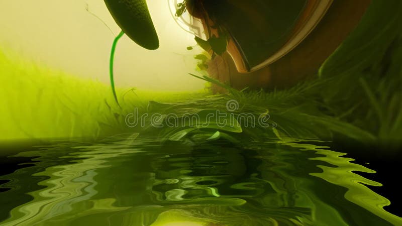 Surreal Distorted Alien Scene Reflected in Water Stock Video - Video of ...
