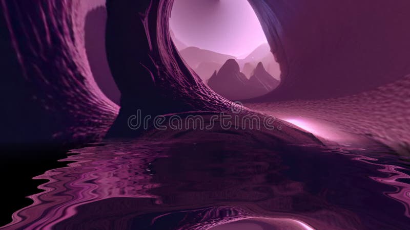 Surreal Distorted Alien Scene Reflected in Water Stock Video - Video of ...