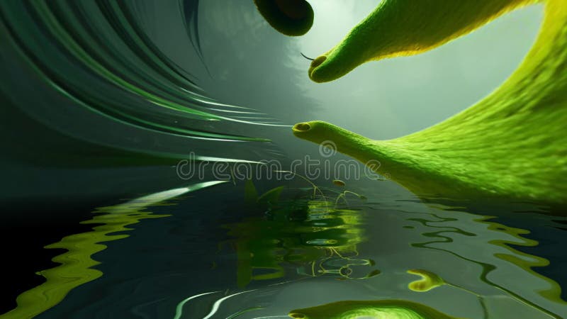 Surreal Distorted Alien Scene Reflected in Water Stock Video - Video of ...