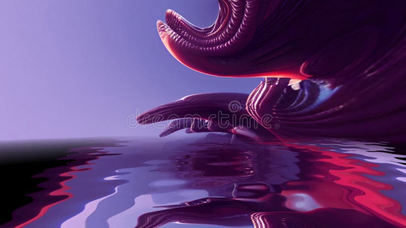 Surreal Distorted Alien Scene Reflected in Water Stock Footage - Video ...