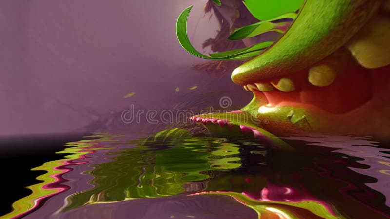 Surreal Distorted Alien Scene Reflected in Water Stock Video - Video of ...