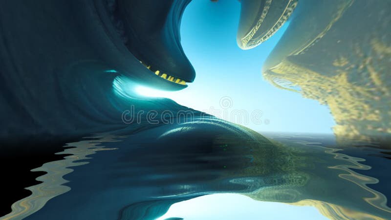 Surreal Distorted Alien Scene Reflected in Water Stock Footage - Video ...