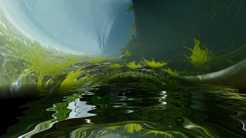 Surreal Distorted Alien Scene Reflected in Water Stock Video - Video of ...