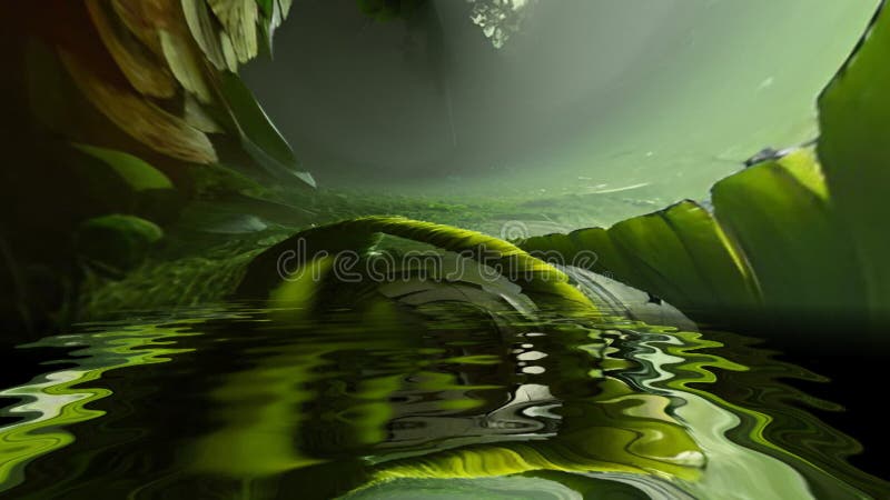 Surreal Distorted Alien Scene Reflected in Water Stock Footage - Video ...