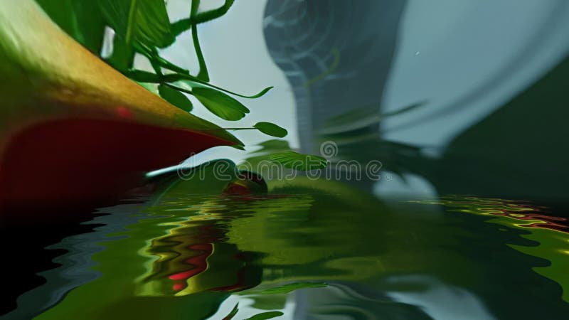 Surreal Distorted Alien Scene Reflected in Water Stock Footage - Video ...