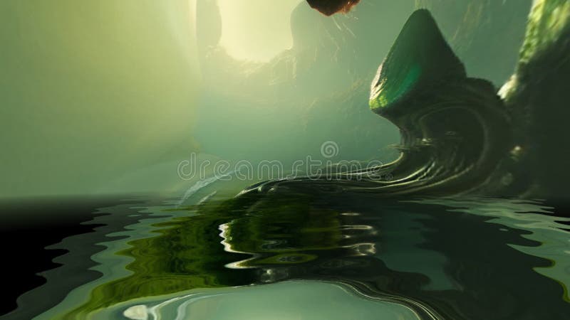 Surreal Distorted Alien Scene Reflected in Water Stock Video - Video of ...