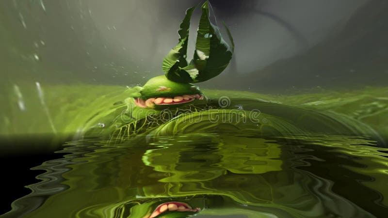 Surreal Distorted Alien Scene Reflected in Water Stock Footage - Video ...