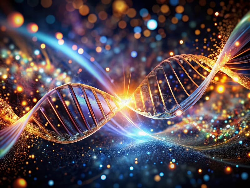 Surreal DNA Strand: a Glowing, Dynamic Visualization of Genetic ...