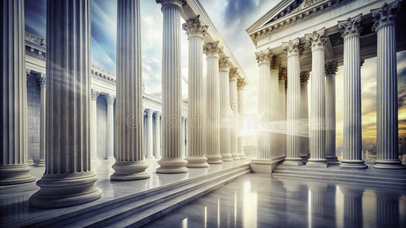 Surreal Double Exposure Columns a Minimalist Architectural Study in ...