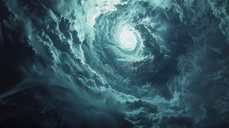 Surreal Dramatic Cyclone View from Underwater Abstract Ocean Swirl ...
