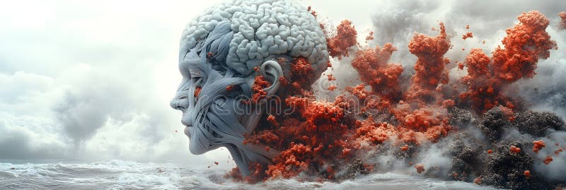 Surreal and Dramatic Digital Depicting an Explosion of Fierce Energy ...