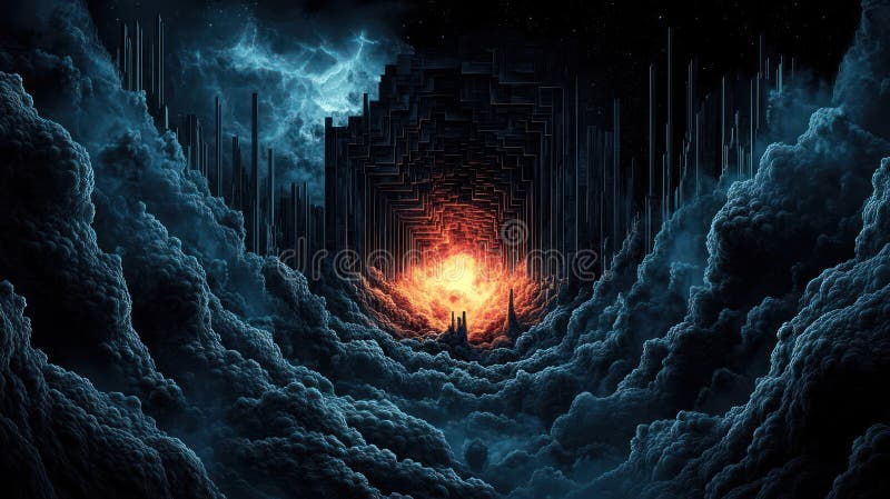 A Surreal, Dramatic Scene of Clouds and Light, Evoking a Sense of Depth ...