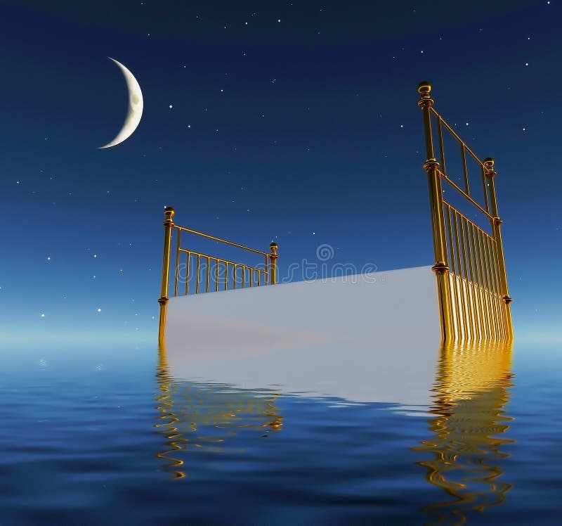 Surreal dream stock illustration. Illustration of golden - 130799560