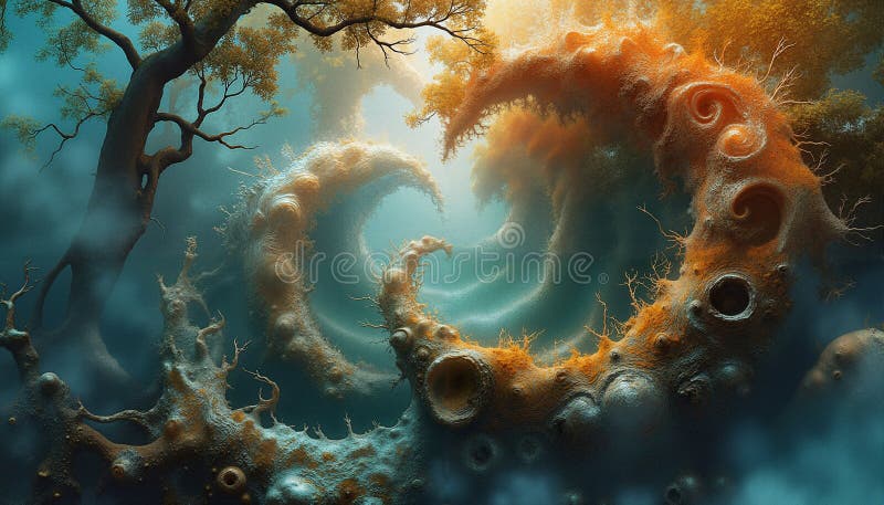 Ethereal Twisting Organic Dreamscape Stock Image - Image of dreamlike ...