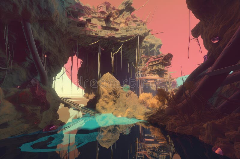 Surreal and Dreamlike Environment, with Glitchy Effects and Distortions ...