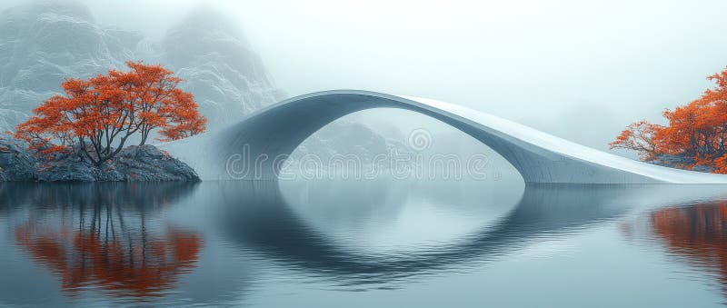 A Surreal, Dreamlike Structure of Minimalism Suspended High Above a ...