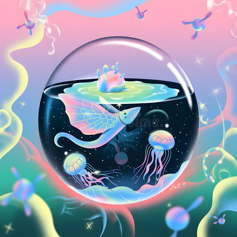 Surreal World Inside a Drop of Water with Fantasy Microscopic Organisms ...