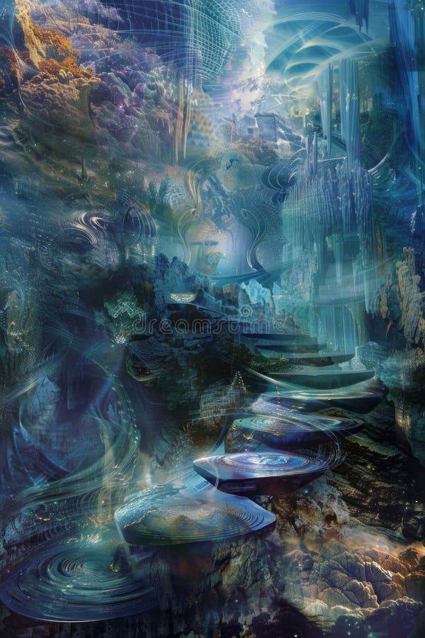 Surreal Dreamscape with Ethereal Light and Abstract Forms Stock ...