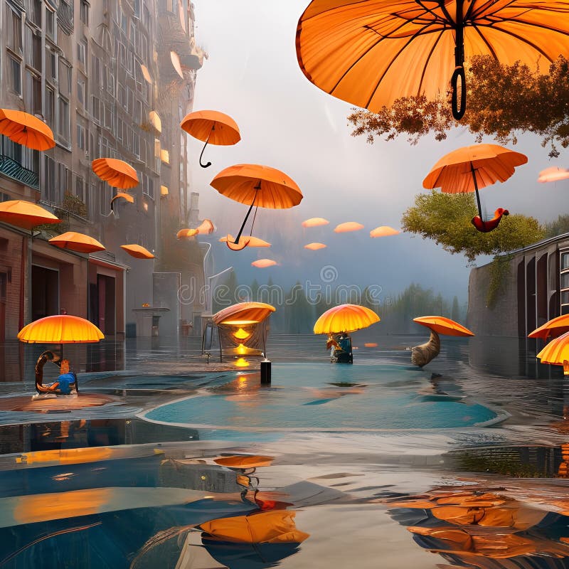 A Surreal Dreamscape of Floating Islands, with Waterfalls Cascading ...