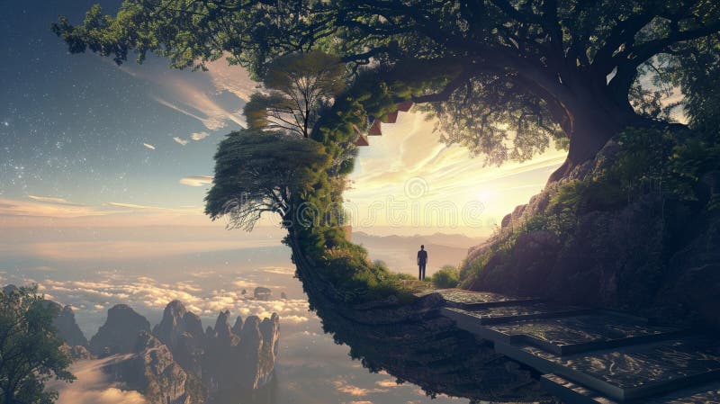 A Surreal Dreamscape Merging Reality and Fantasy Stock Illustration ...