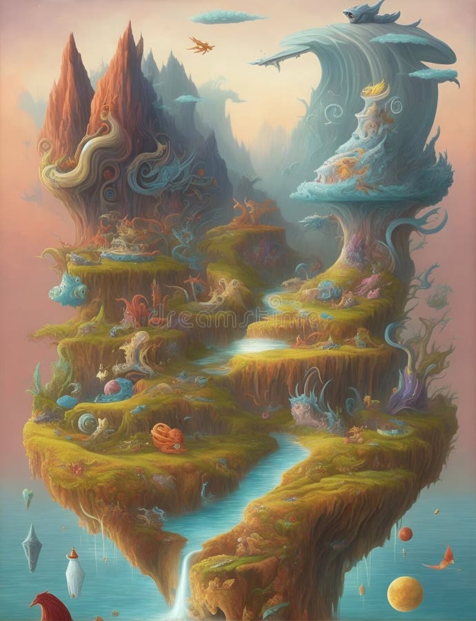 Surreal Dreamscape Where Objects, Creatures, and Landscapes Morph and ...