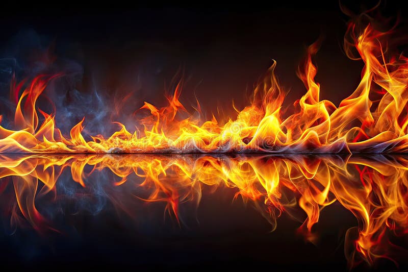 A Surreal and Dynamic Abstract Flame Design Straight Line Fire Burning ...